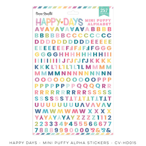 Happy Days // Mini Puffy Alphabet Stickers // Cocoa Vanilla Studio ...
