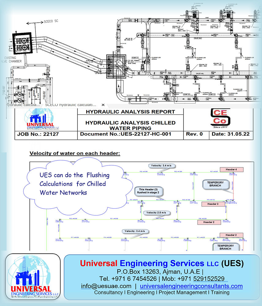 Flushing Calculations For Chilled Water Networks