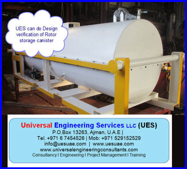 Design verification of Rotor storage canister