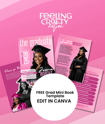 Pink Mini Grad Book Template | Feeling Crafty
