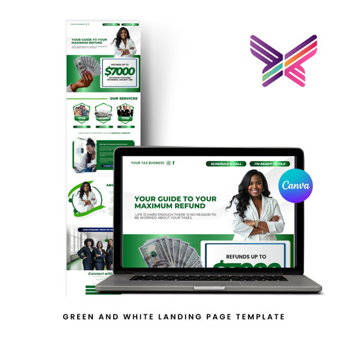 Green and White Landing Page | Phyl Graphics