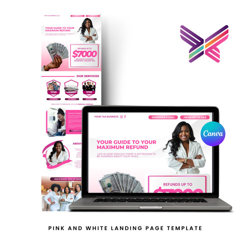 Pink and White Landing Page | Phyl Graphics