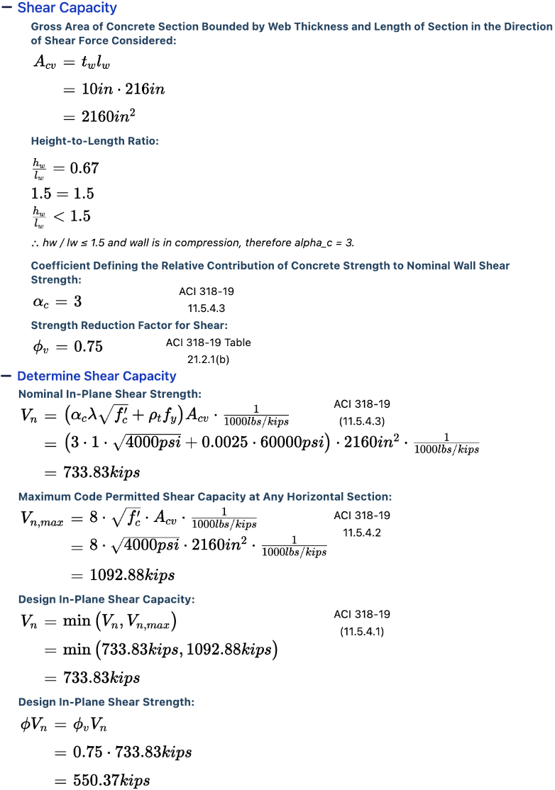 Concrete Shear Wall Design (ACI 318)
