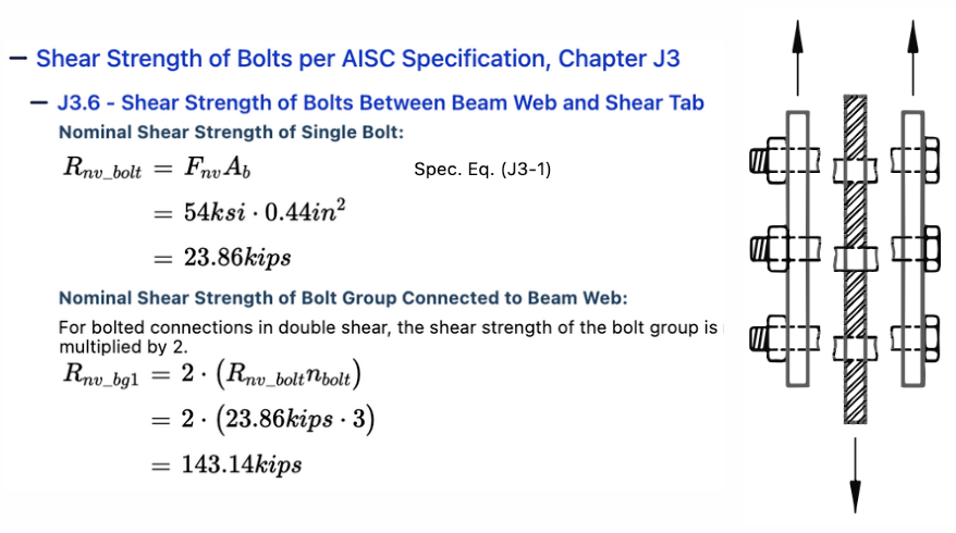 Double Angle (2L) Shear Tab Design