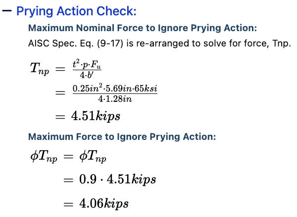 Prying Action (AISC 360)