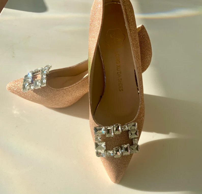 Tina Crystal Buckle Shoe Clips | Pink Soles