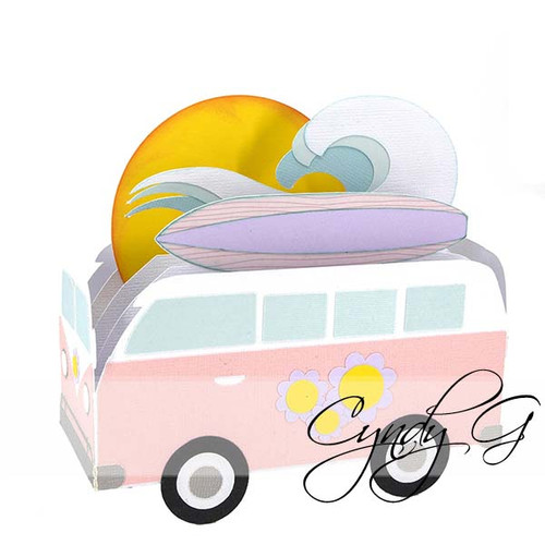 Vintage Bus Box Card SVG | Cyndy G SVG