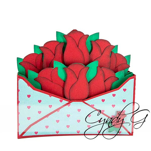 Rose Bouquet Box Card SVG | Cyndy G SVG