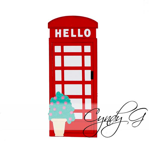 English Phone Booth Slimline Card SVG | Cyndy G SVG