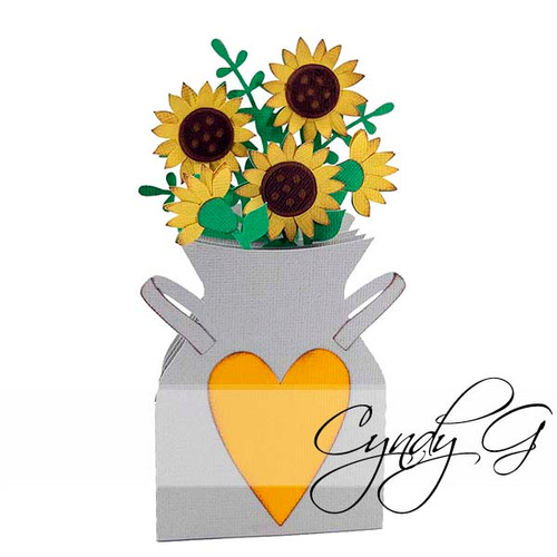 Sunflower Pail Box Card SVG | Cyndy G SVG