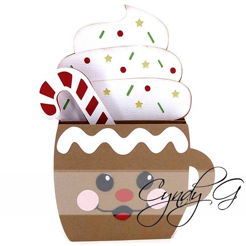 Cocoa Mug Gingerbread Box Card SVG | Cyndy G SVG
