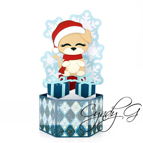 Christmas Dog Pop Up Card SVG | Cyndy G SVG