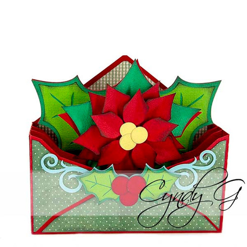 Poinsettia Envelope Box Card SVG | Cyndy G SVG