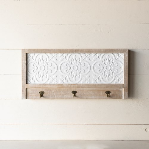 Embossed Decorative Boho Wood Hook Board | Snow's Shack