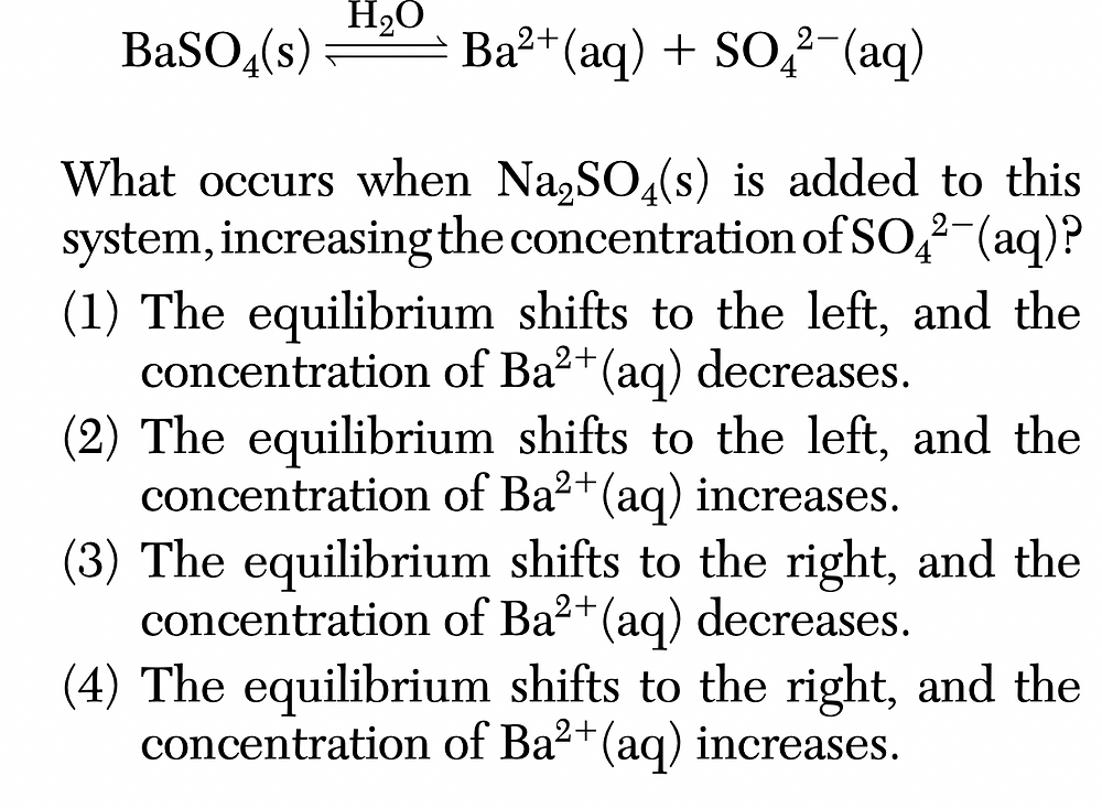 Given the equation representing a solution equilibrium: What occurs ...