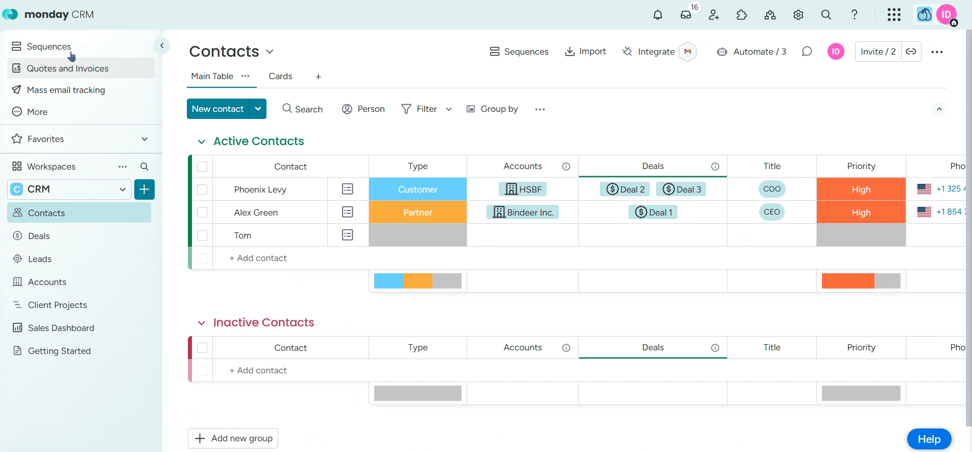 monday CRM: Email Sequencing & Mass Emailing