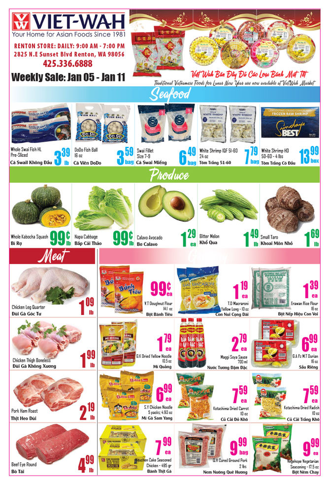 Seattle, Renton Asian Market Weekly Specials