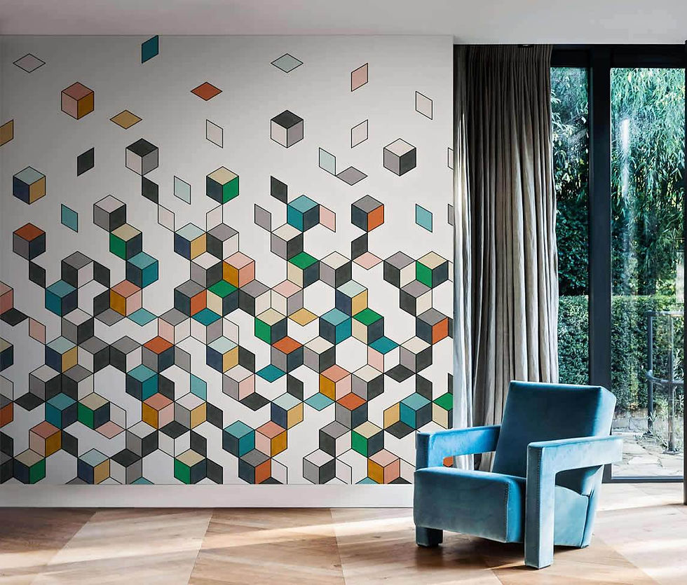 Detached Cubes Cool 3D Wallpapers Mural in Multicolor by Walls Republic ...