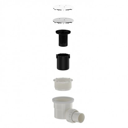 Elementi Shower Easy Clean Round Shower Waste Chrome/White | ArchiBathware