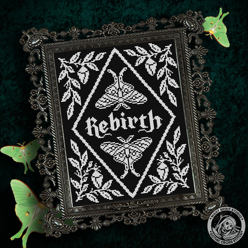 Gothic Rebirth of the Luna Moth - Victorian - Gothic Cross Stitch ...