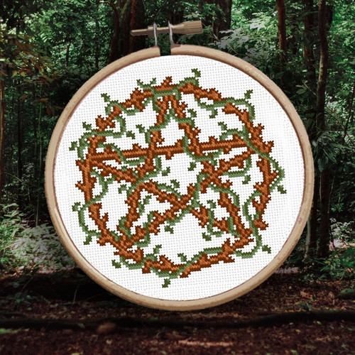 Witchy Pentacle Branches and Vines - Gothic Cross Stitch Pattern ...