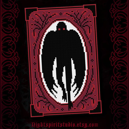 Ornate Mothman - Gothic Cryptid Cross Stitch Pattern | Night Spirit Studio