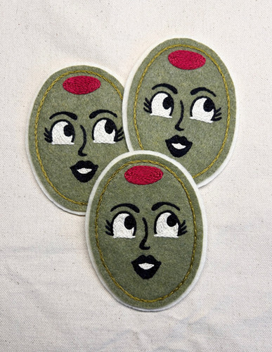 Green olive lady face patch | Fast Doll