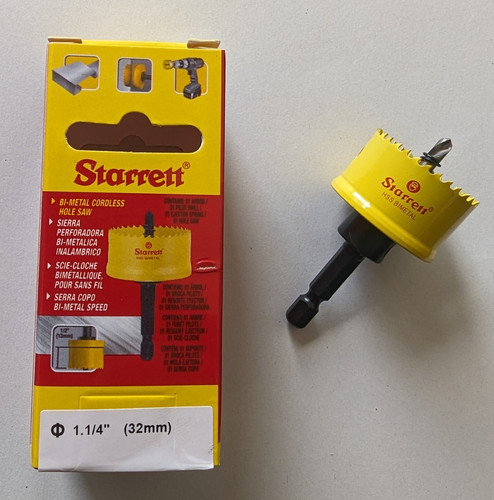 32mm Starrett hole saw with drill bit | Firetree Metalworks