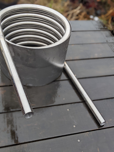 Wider tube (32mm) heater coil with fireguard | Firetree Metalworks