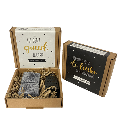 Personalized 2 scent blocks with grater 'Jij bent goud waard ...