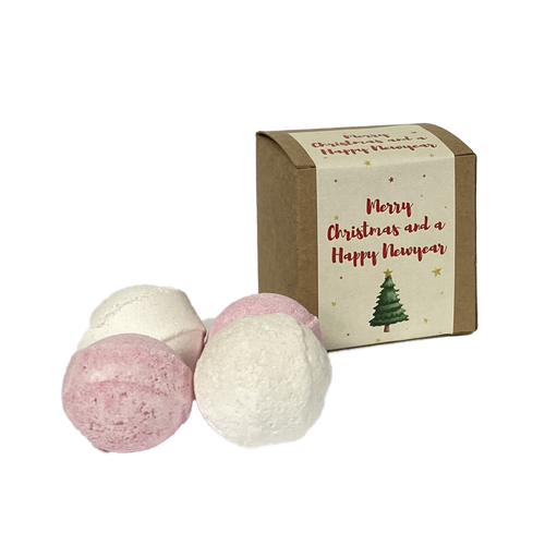 Mini bath bomb box Merry christmas and a happy new year | soapandgifts