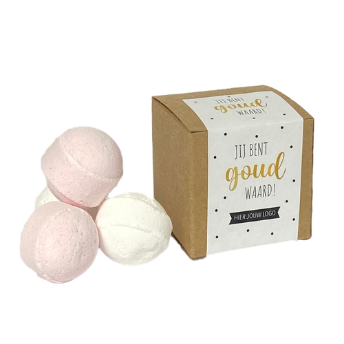 Personalized mini bath bomb box 'Jij bent goud waard' | soapandgifts