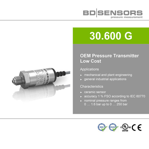 30.600 G-1002-R-1-8-100-300-2-1-000 | BD SENSOR | 0~10 bar | 4~20mA | MET
