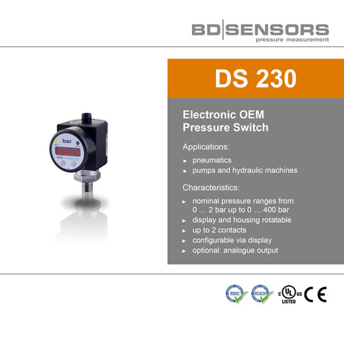 DS 230 78R-1002-0-2-G-N01-300-1-000 | BD SENSOR | 0~10 bar | 2 Contacts ...
