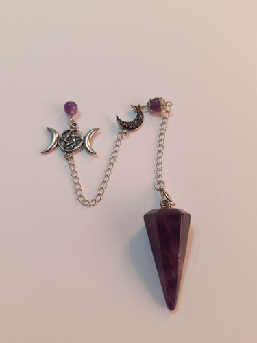 Amethyst Triple Moon Pendulum | Global Tribe