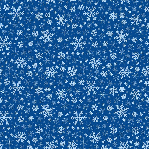 Snowflakes Blue Christmas Cotton Fabric | Stitching Grannies