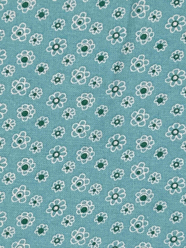 Teal Flower Cotton Fabric Print | Stitching Grannies