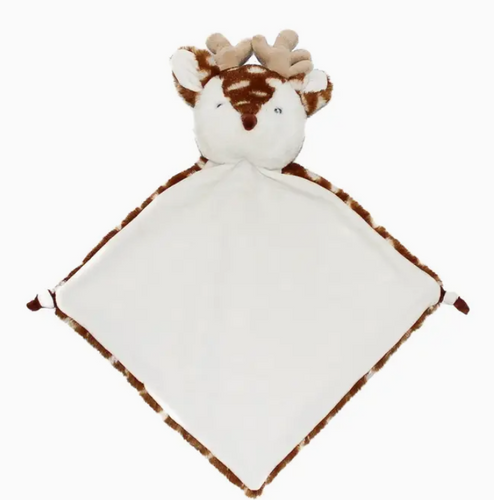 Snowflake Deer Plush Security Blanket | Stitching Grannies