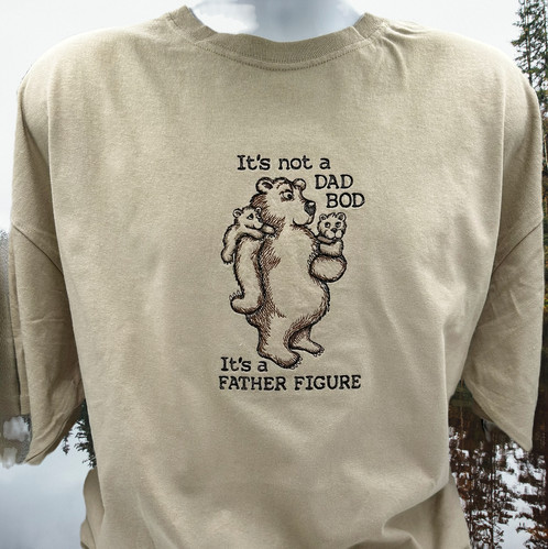 Embroidered Dad Bod Father Figure T-Shirt | Stitching Grannies