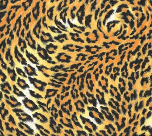 Safari Chic Leopard Animal Orange Tones Print Fabric | Stitching Grannies