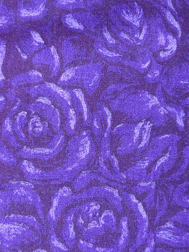 Purple Rose Cotton Fabric Print | Stitching Grannies