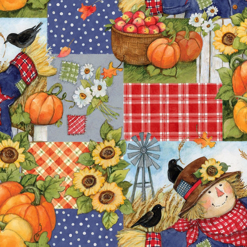Springs Creative Fall Scarecrow Patch by Susan Winget Cotton Fabric ...