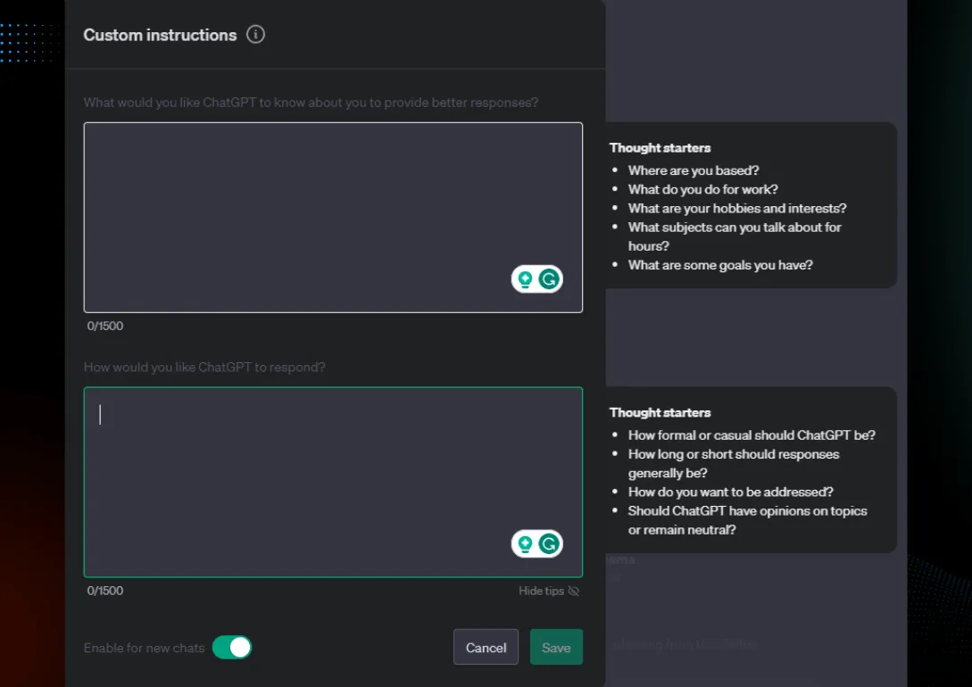 Como Usar o Custom Instructions (Instruções Personalizadas) do ChatGPT ...
