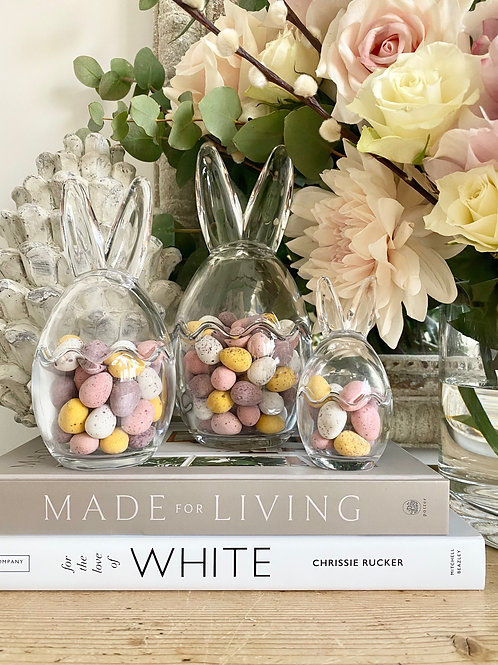 Large Glass Bunny Rabbit Ears Jar 21cm | mysite