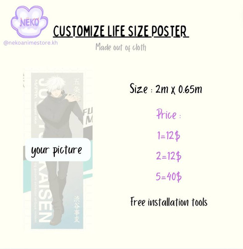 Customize Life Size Poster | Neko_Animestore