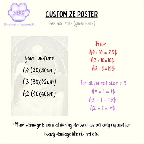 Customize Poster A4/A3/A2 | Neko_Animestore
