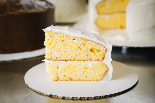 Double Layer Southern Butter Cake Slice w/ Cream Cheese Frosting | Nana ...
