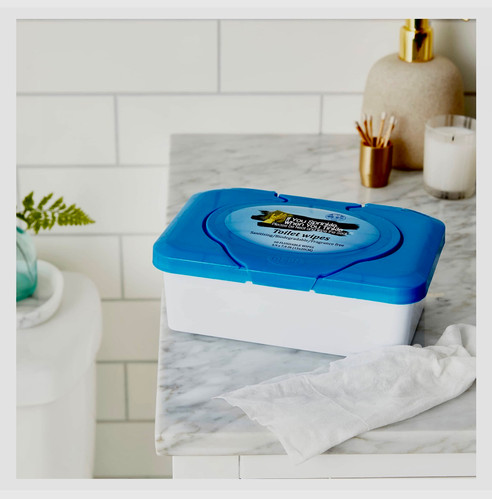 Toilet Seat Wipe with Dispenser 60 Count | Clean Toss and Go