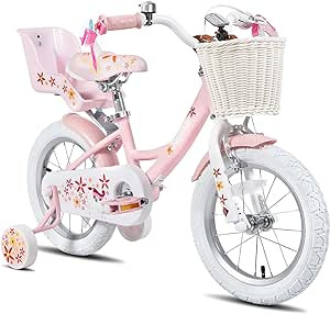 JOYSTAR Unicorn: 14 Inch Girls Bicycle with Stabilizers, Doll Seat ...