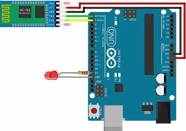 Interfacing the HC-04 Bluetooth Module to the Arduino to Control a Led